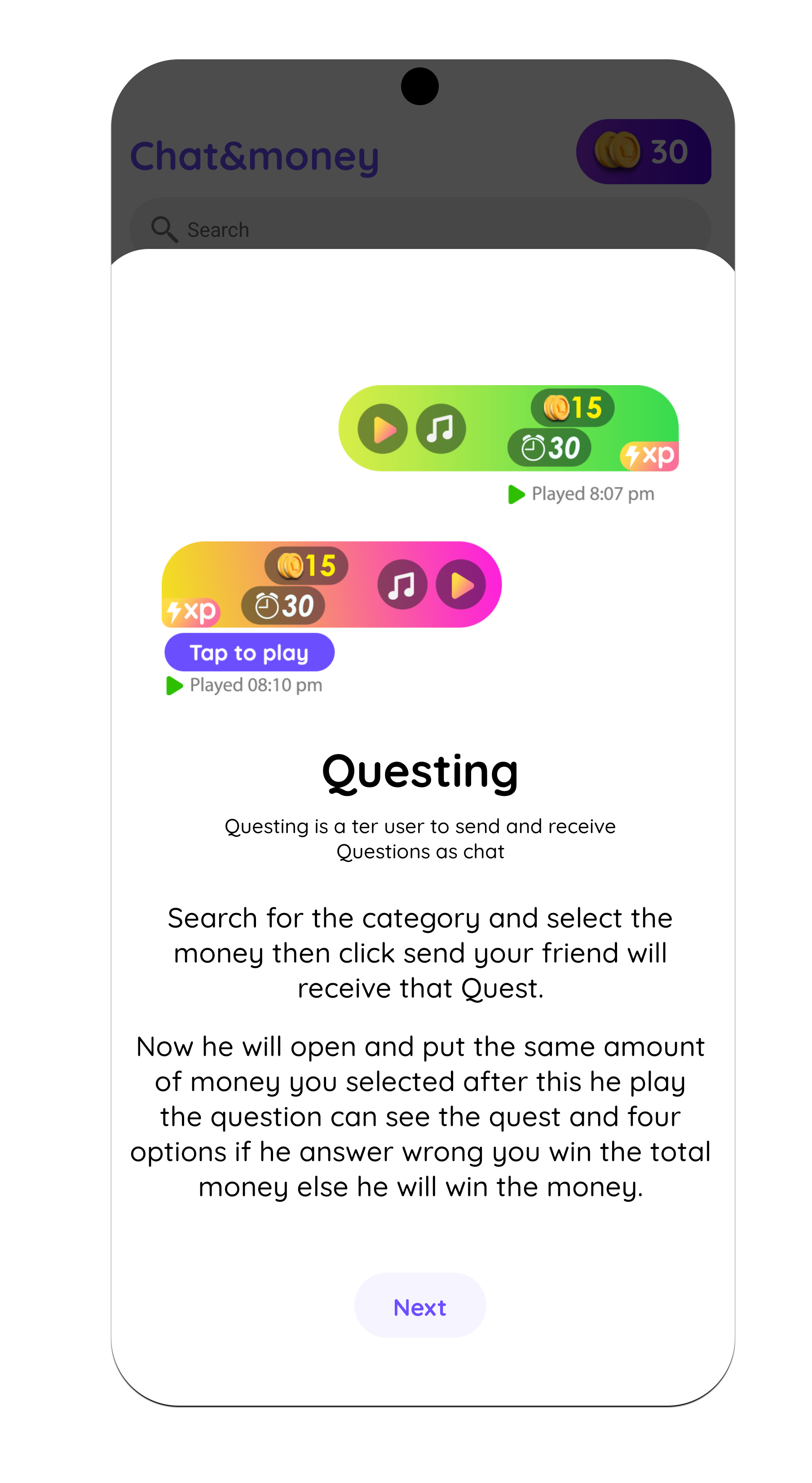 Chat&money | Real Money Quiz Chat Game